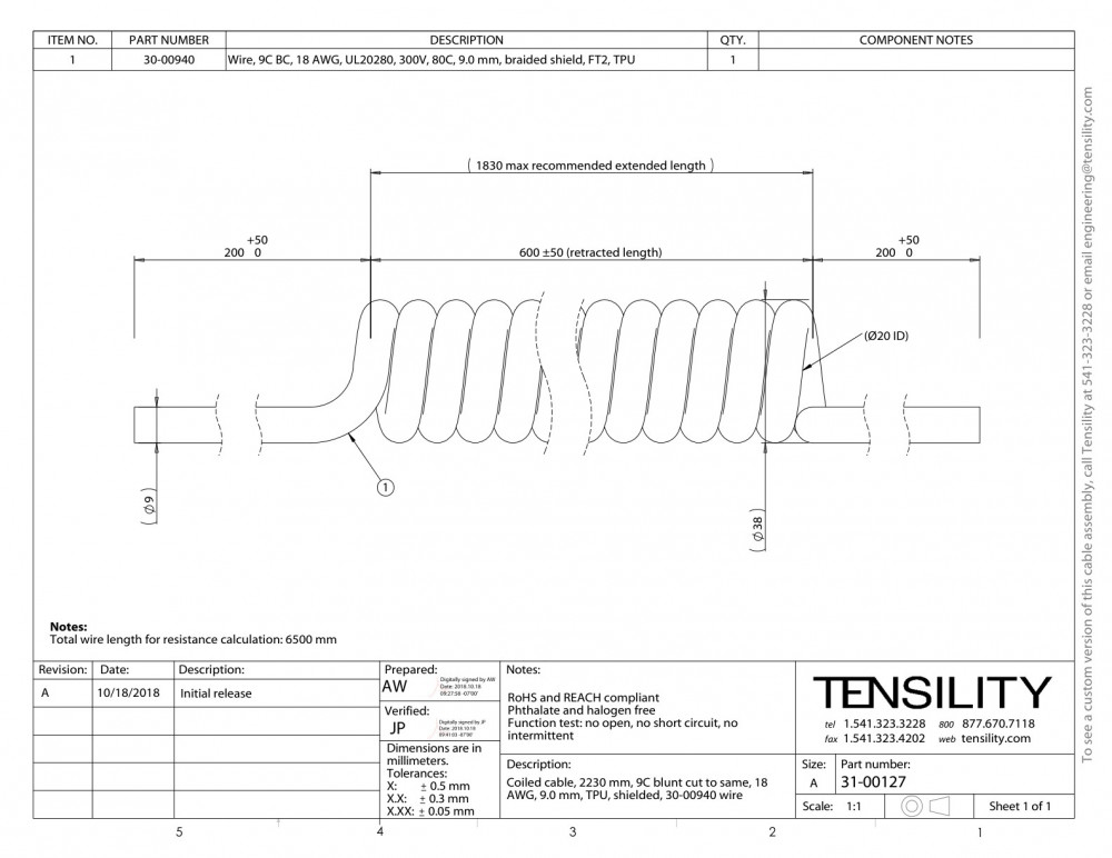 Technical drawing preview for Tensility International 31-00127