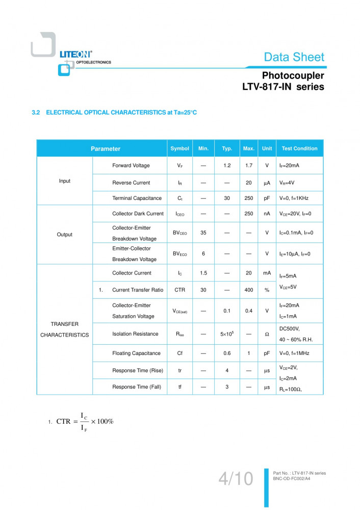 LTV-817-C-IN datasheet page 4
