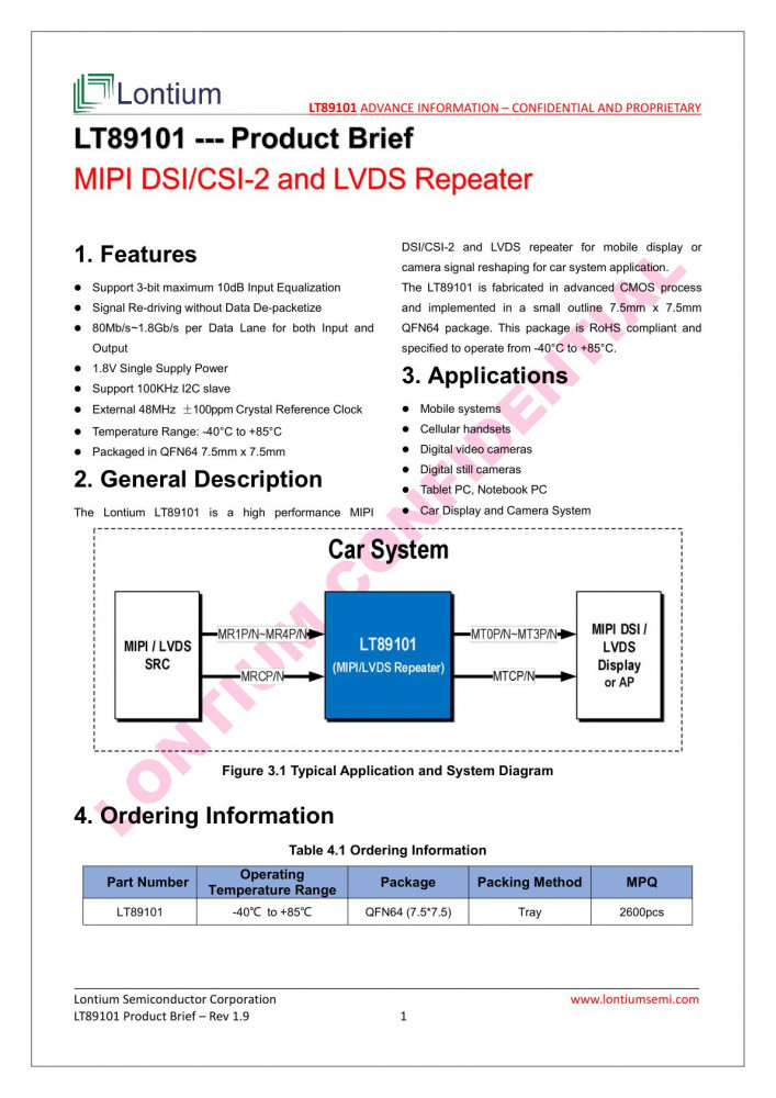 LT89101 technical document preview, page 1