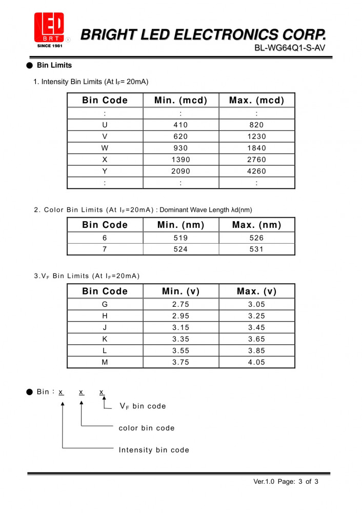 BL-WG64Q1-S-AV datasheet page 3
