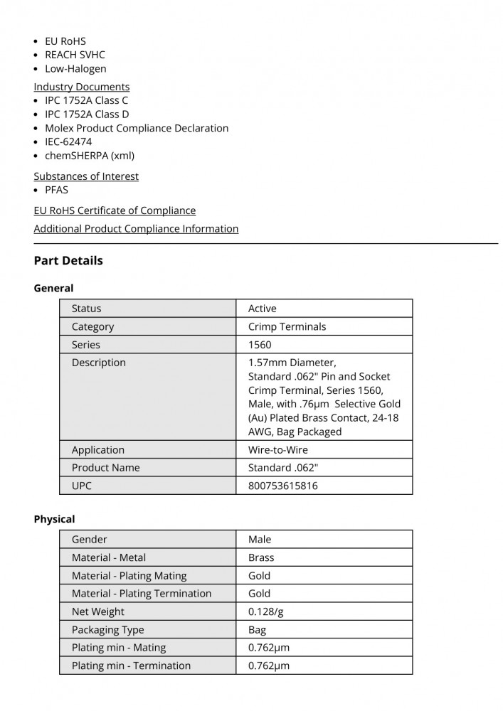 MOLEX 02066102 technical document preview, page 2
