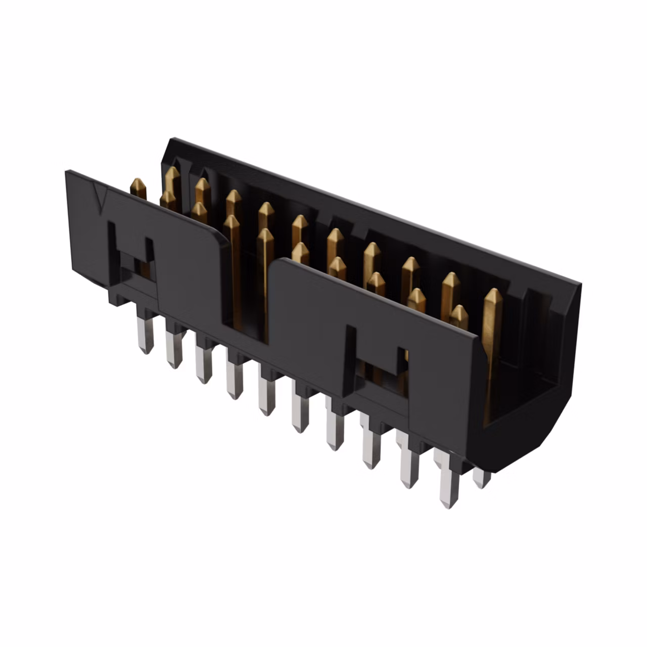 2.00mm Pitch, Milli-Grid PCB Header, Dual Row, Vertical, Through Hole, Shrouded, 20 Circuits, 0.38µm Gold (Au) Plating, 2.50mm Tail Length, Open End Walls, Dual Friction Locks, Center Polarization, Tube for sale