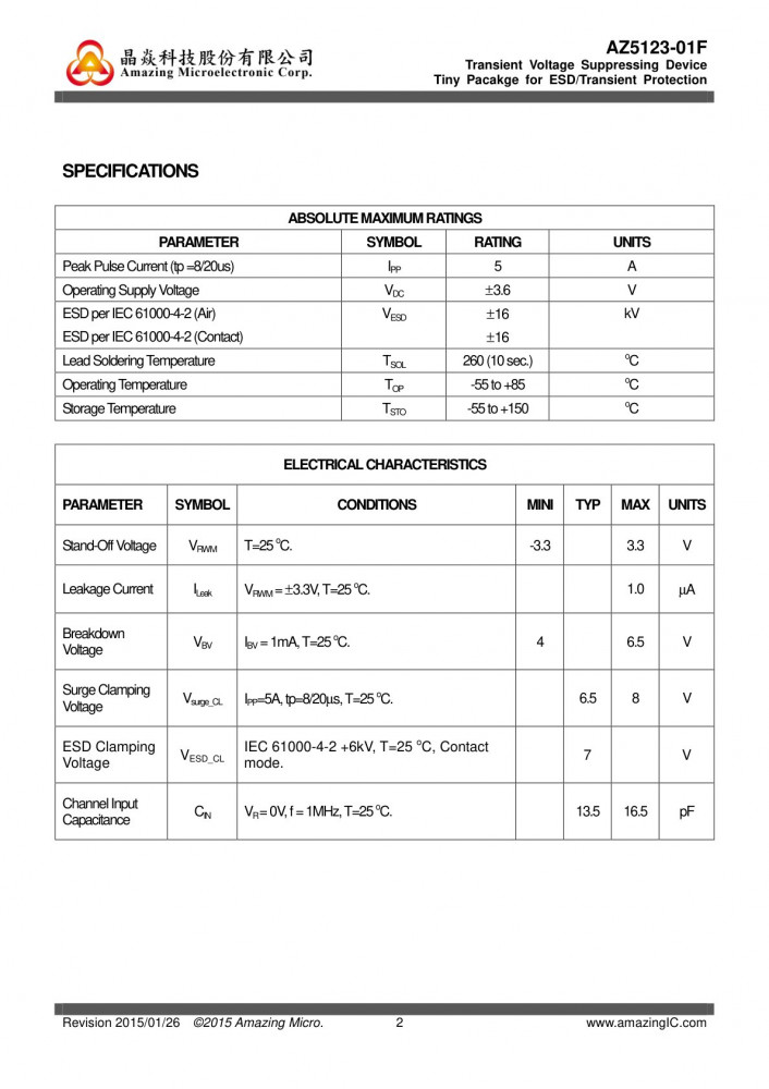 AZ5123-01F datasheet page 2