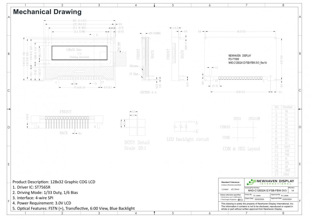 NHD-C12832A1Z-FSB-FBW-3V3 document page 4