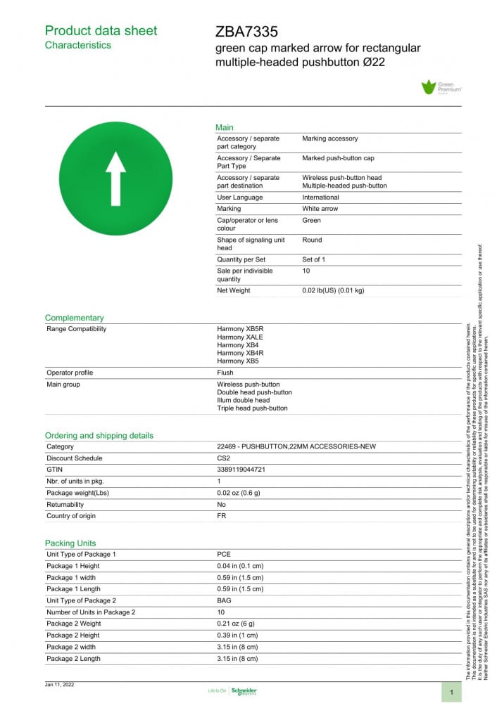 ZBA7335 technical document page 1