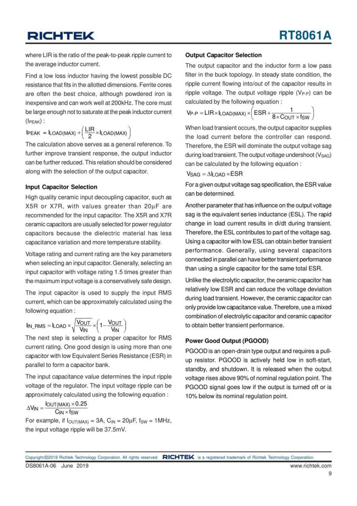 RT8061A datasheet page 9