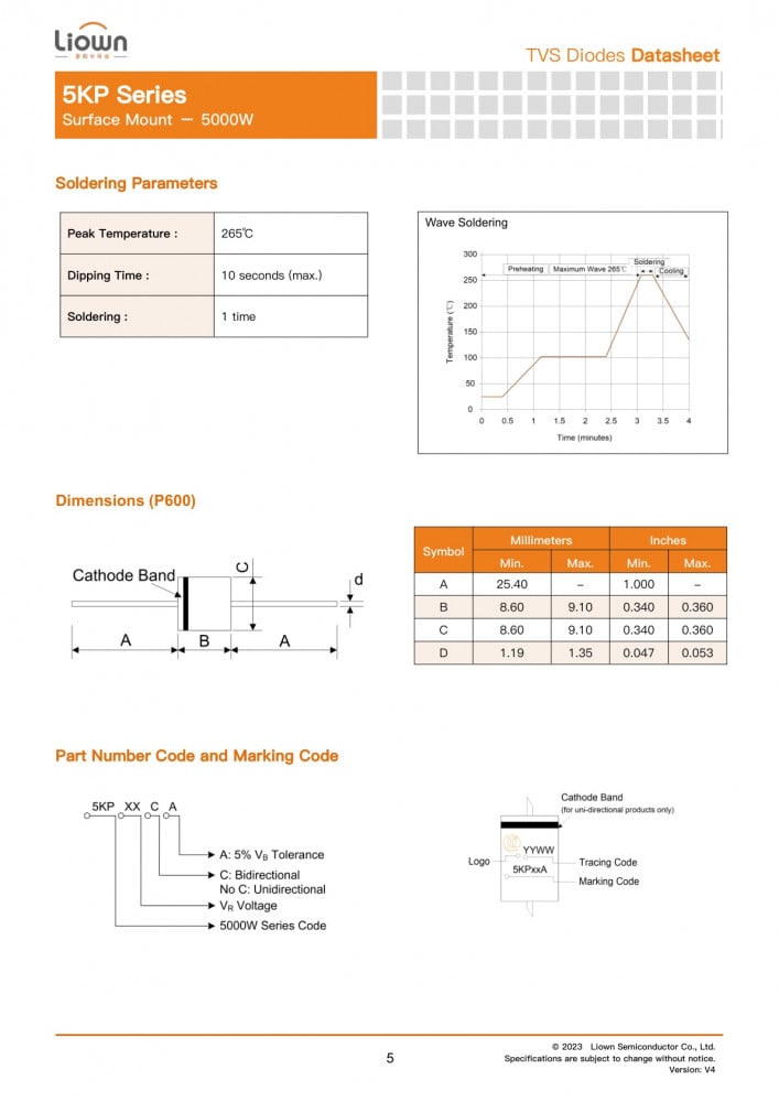 Liown 5KP24A datasheet page 5