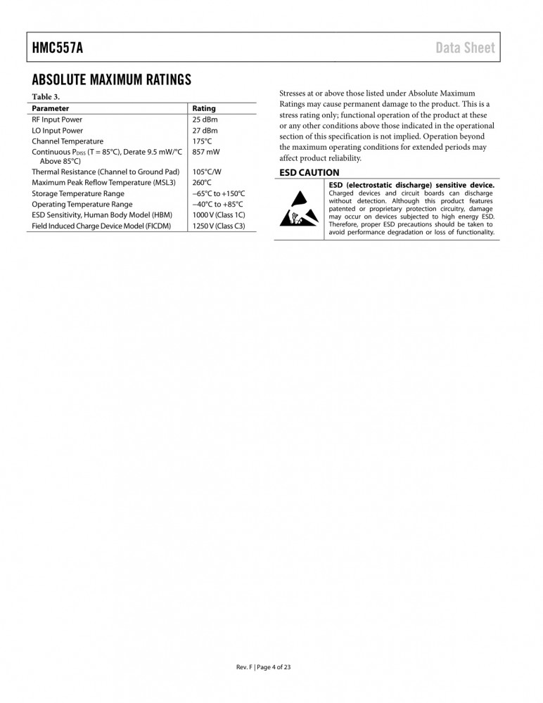 HMC557A datasheet page 4