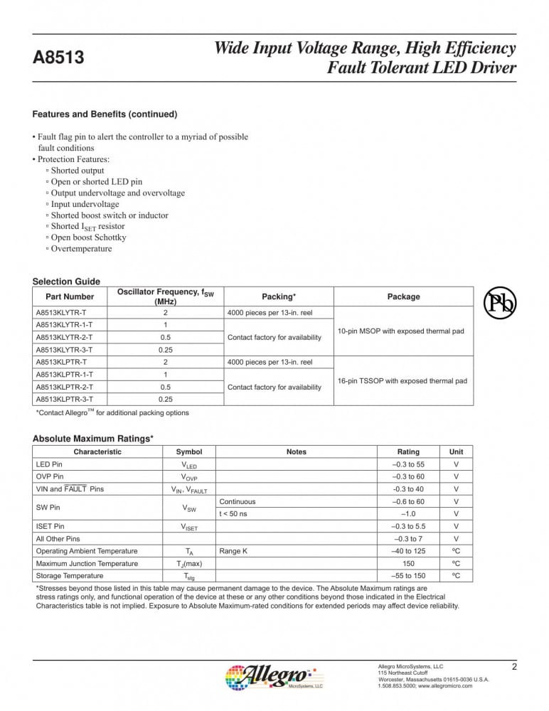A8513 datasheet page 2