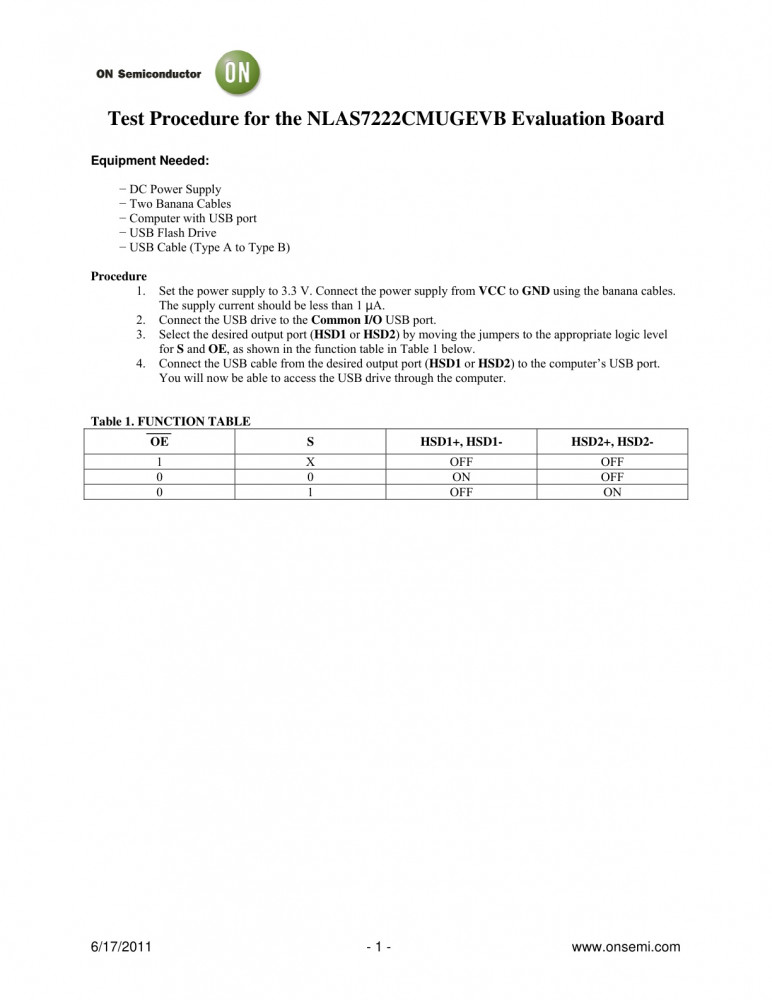 NLAS7222CMUGEVB technical document preview