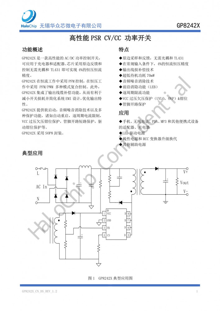 GP8242F datasheet page 1