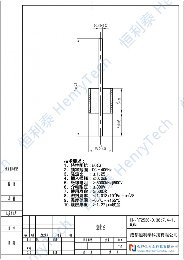 HN-RF2530-0.38(7.4-1.9)M technical drawing preview