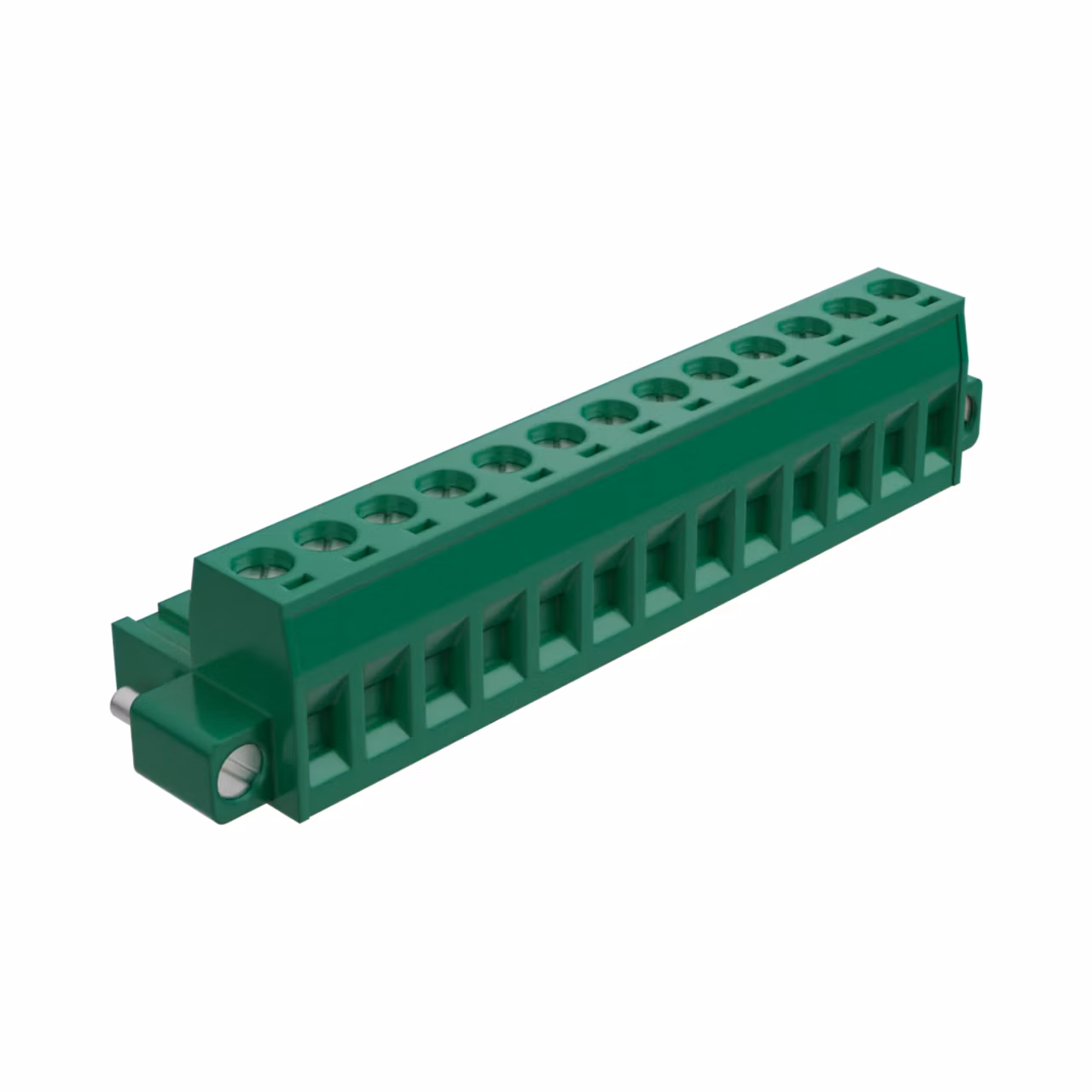 5.00mm Pitch Eurostyle Horizontal Plug, with Retention Screws and Standard Imprinting, Green Housing, Gold (Au) Plated, 13 Circuits for sale