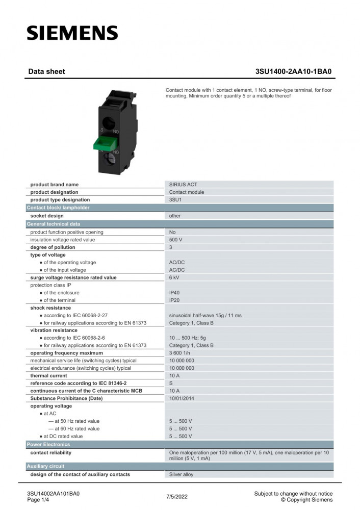 Product document page 1