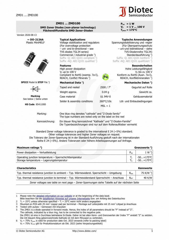 DIOTEC ZMD100 product document image 1