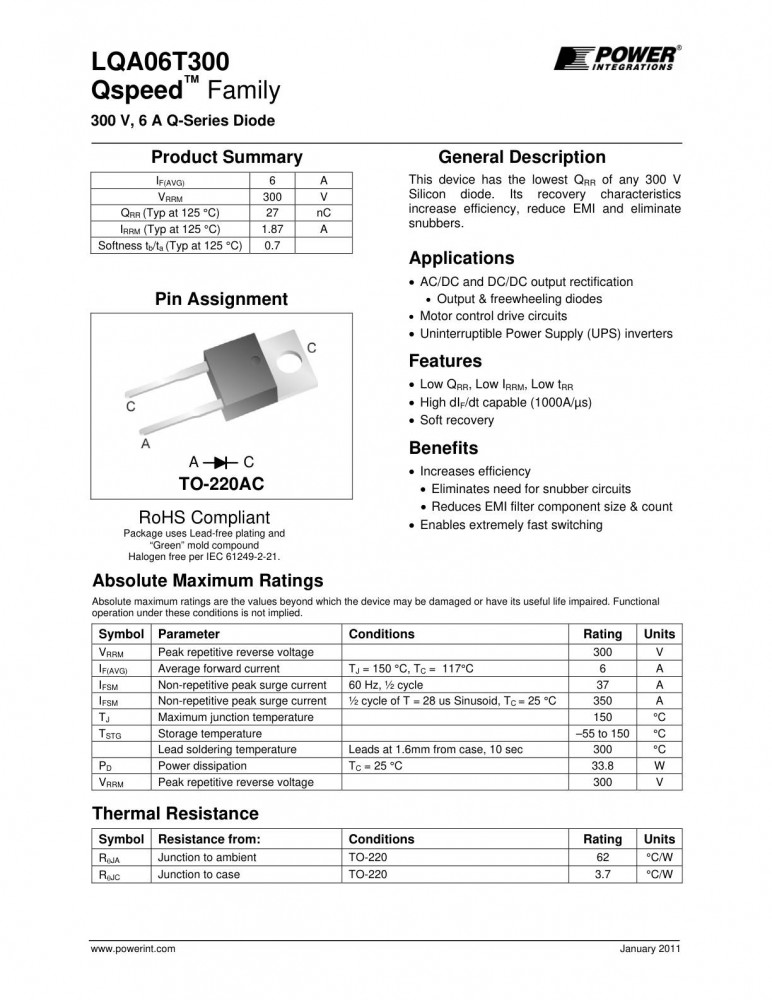 LQA06T300 datasheet page 1