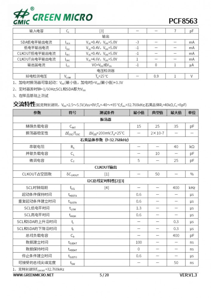 PCF8563TBSC datasheet page 5