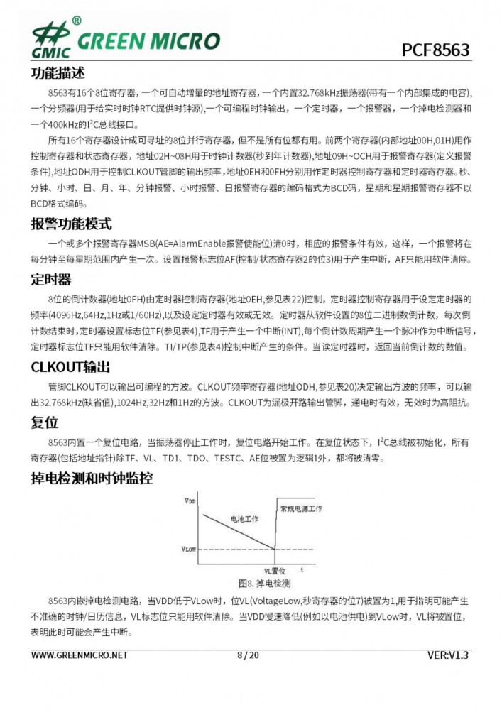 PCF8563TBSC datasheet page 8