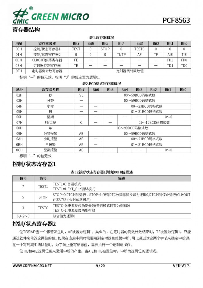 PCF8563TBSC datasheet page 9