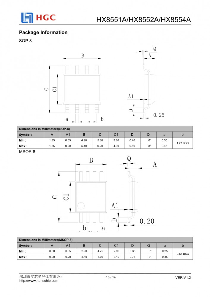 HXV8551A series datasheet page 10