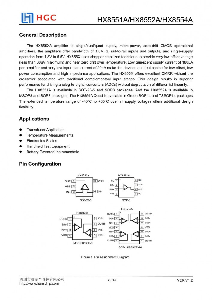 HXV8551A series datasheet page 2
