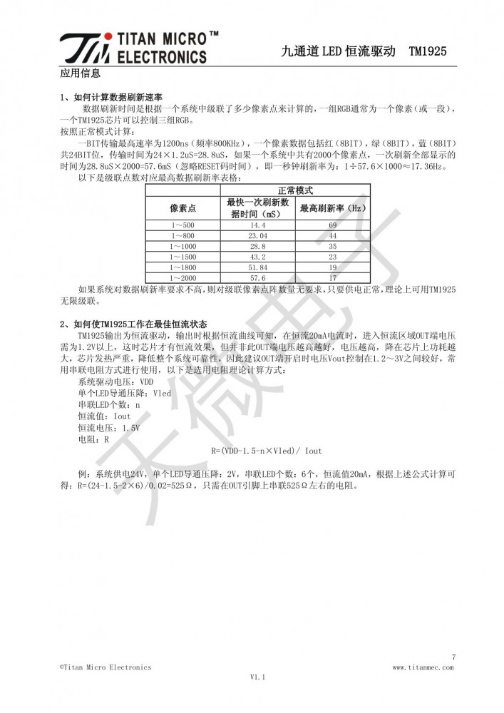 TM1925 datasheet page 7