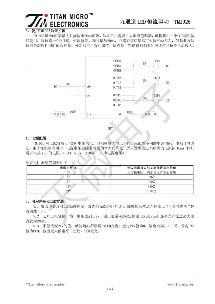 TM1925 datasheet page 8
