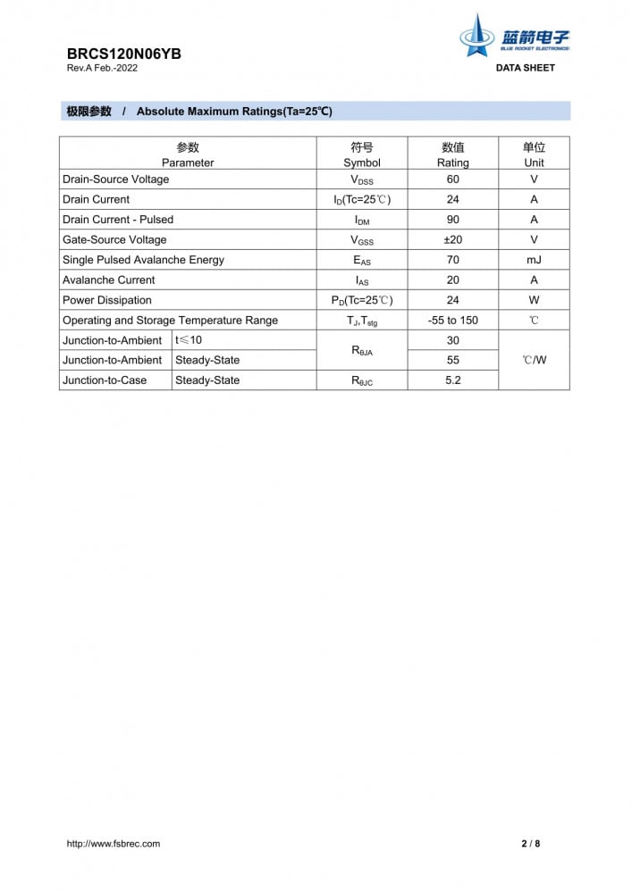 BRCS120N06YB datasheet page 2