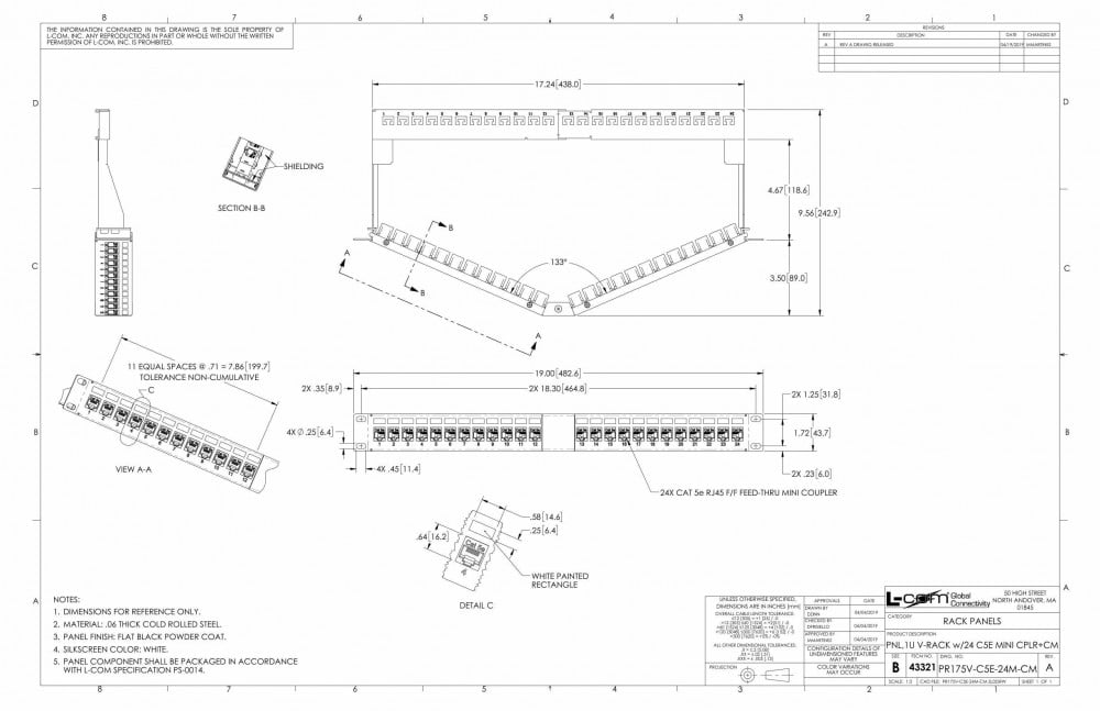 L-com PR175V-C5E-24M-CM technical document page