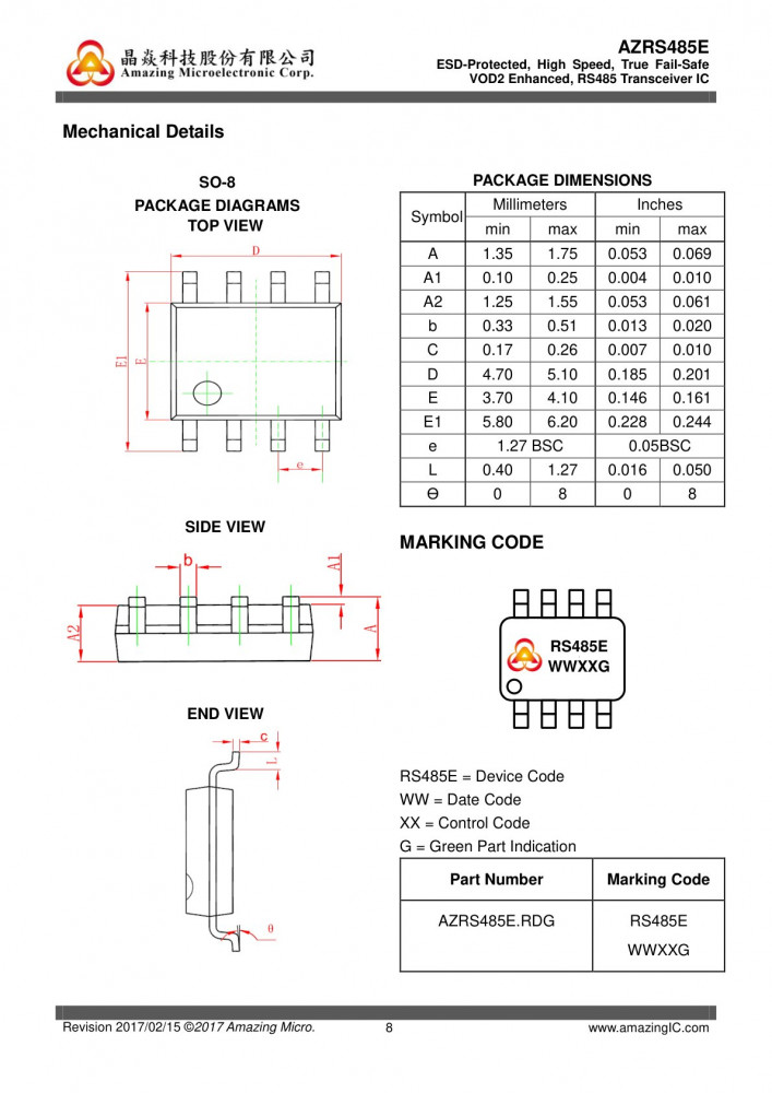 AZRS485E technical document page 8