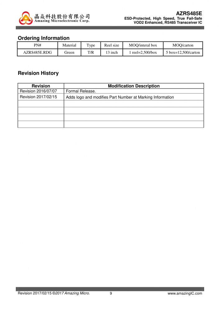 AZRS485E technical document page 9