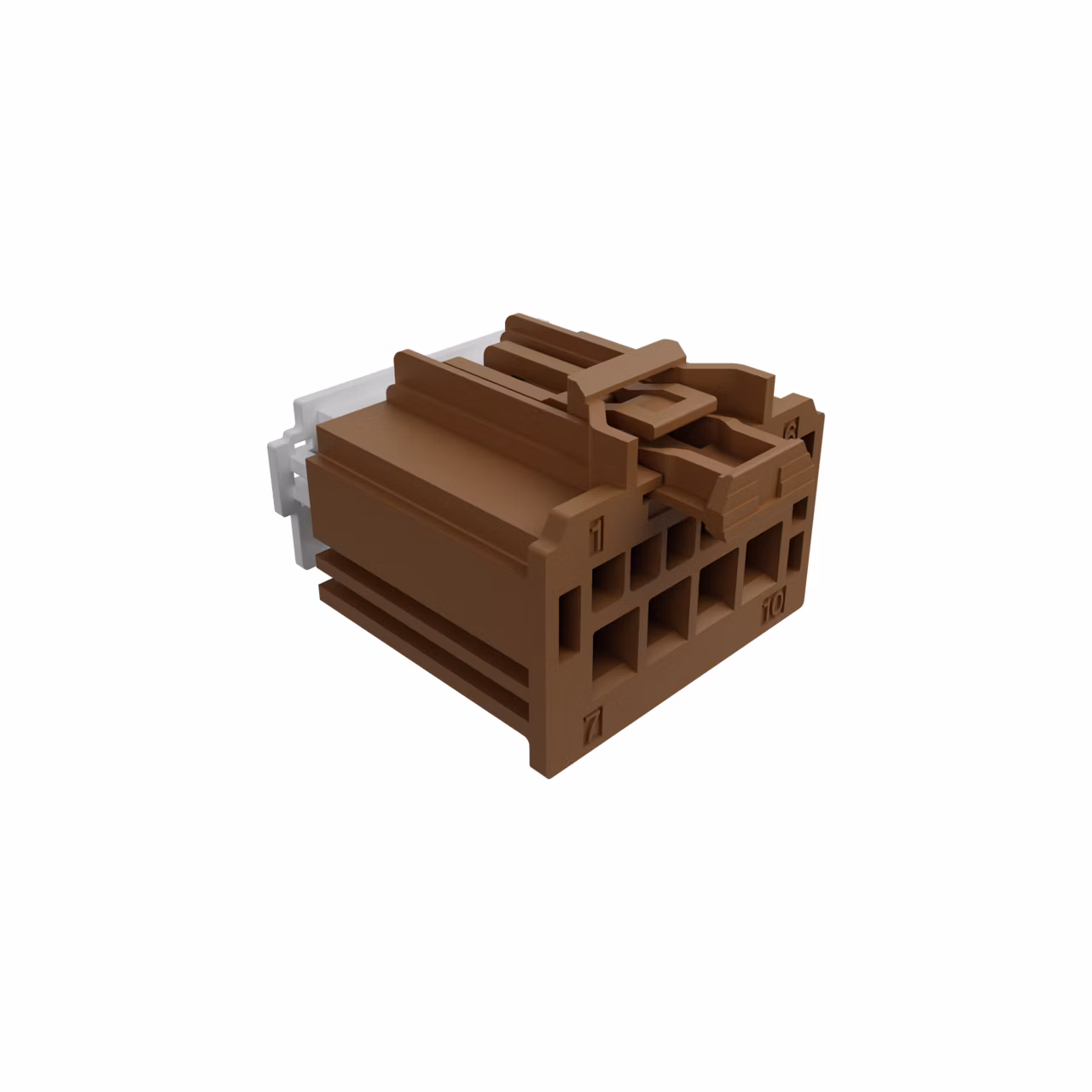 MX150 Mat-Sealed Male Connector Assembly with Shorting Bars, Single Row, 4 Circuits, Keying Option B, without Connector Position Assurance, Light Gray