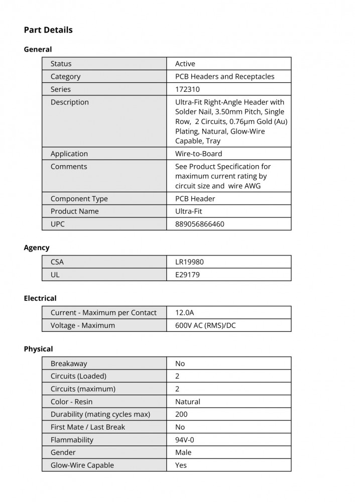 Technical document image 2 for MOLEX 1723104302
