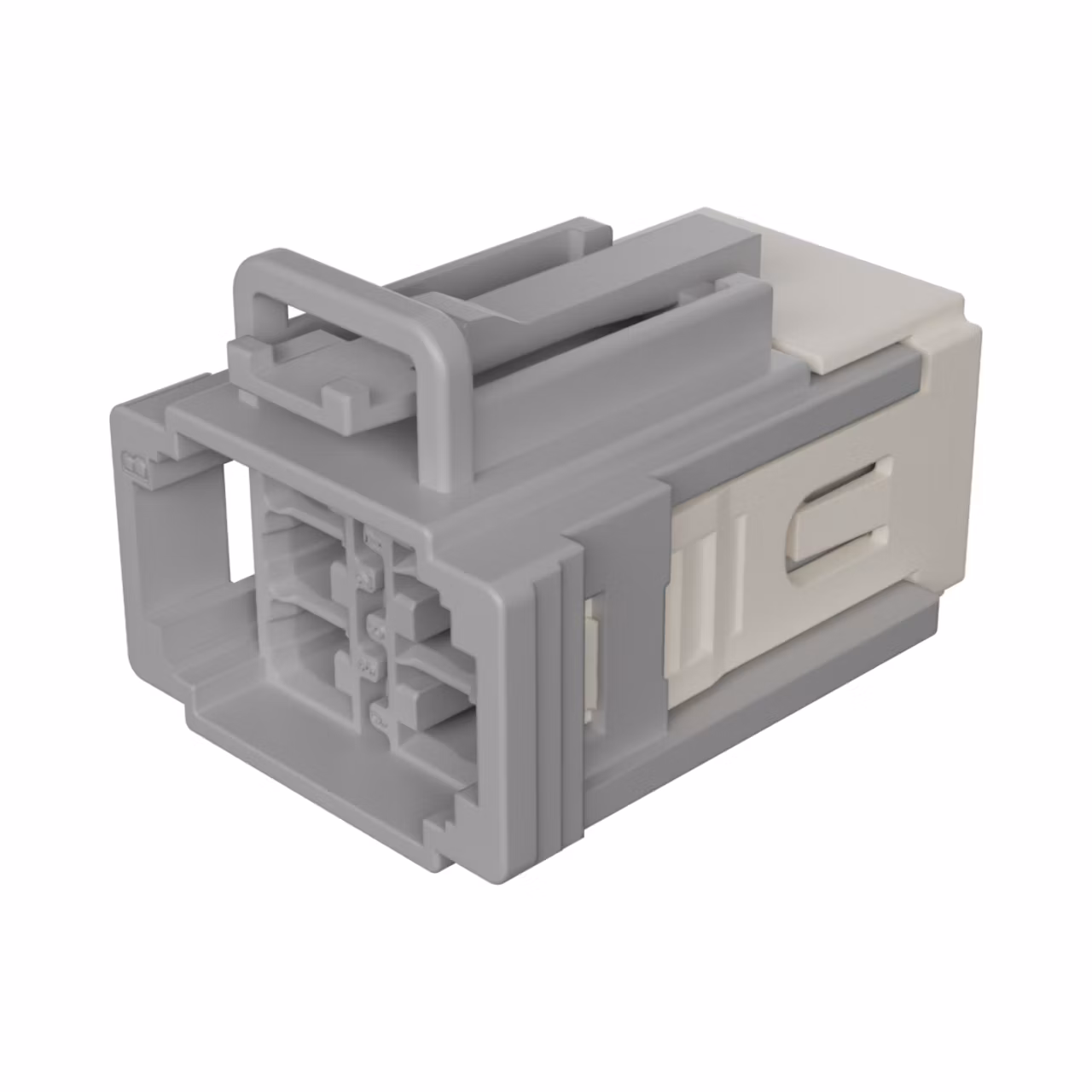 MX150 Pass-Through Unsealed Receptacle, Dual Row, 6 Circuits, Stackable, Keying Option B, UL 94 HB, Stone Gray Housing for sale