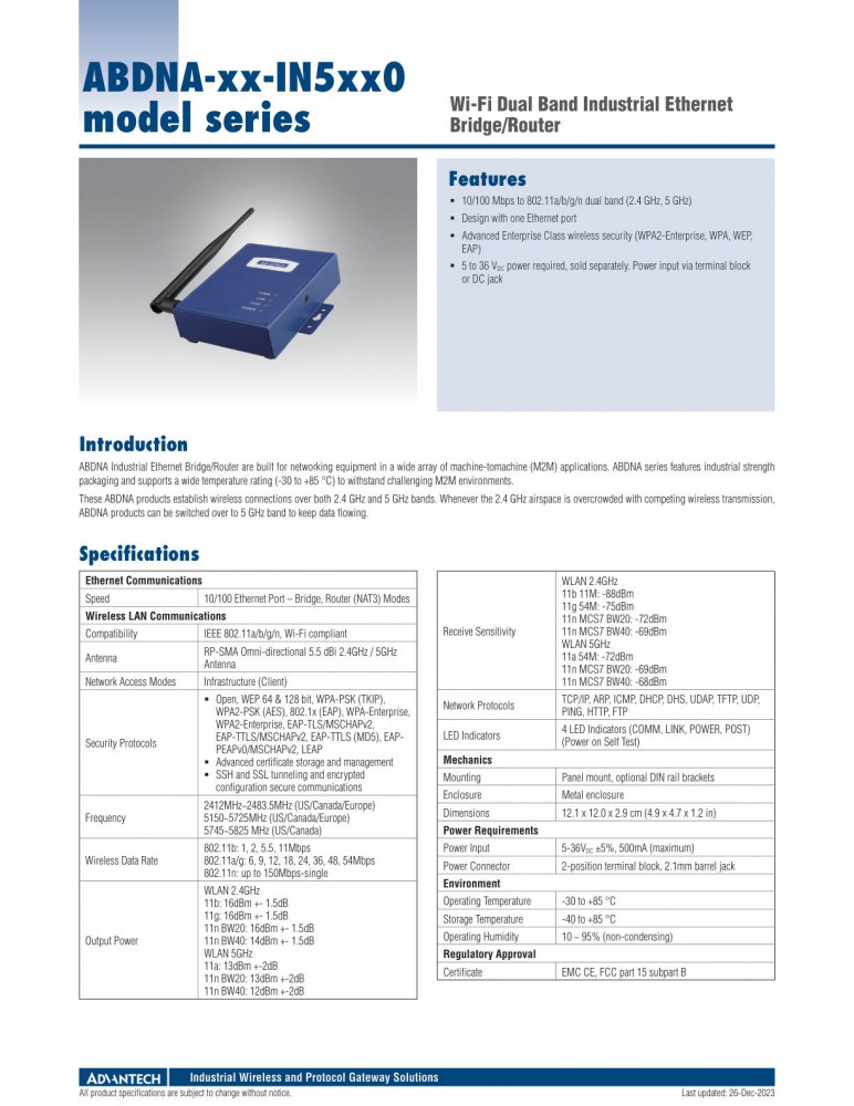ABDNA-ER-IN5010 product documentation image, page 1