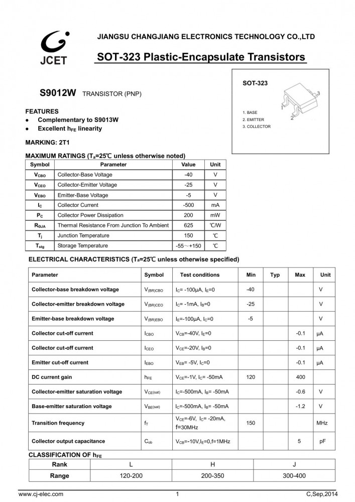 S9012W datasheet page 1