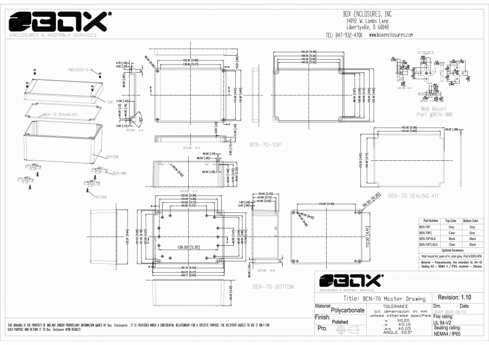 BEN-70 technical documentation page
