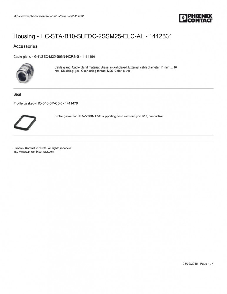 Phoenix Contact 1412831 accessories and classification page