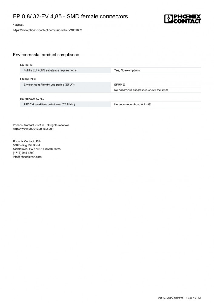 Phoenix Contact 1061662 technical document page 10