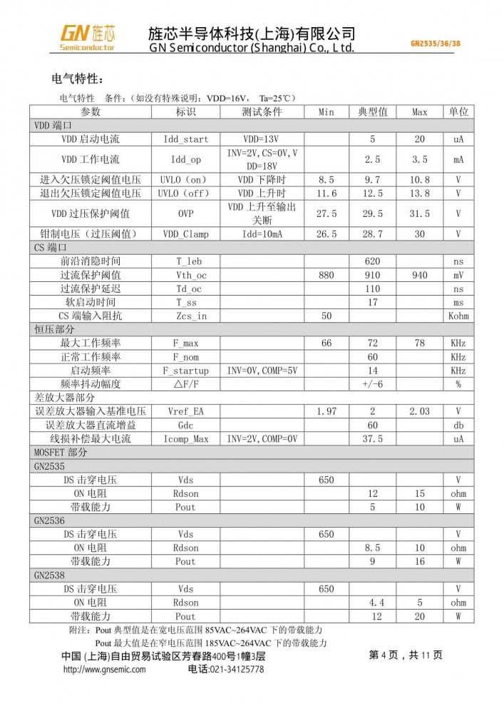 GN2535 datasheet page 4