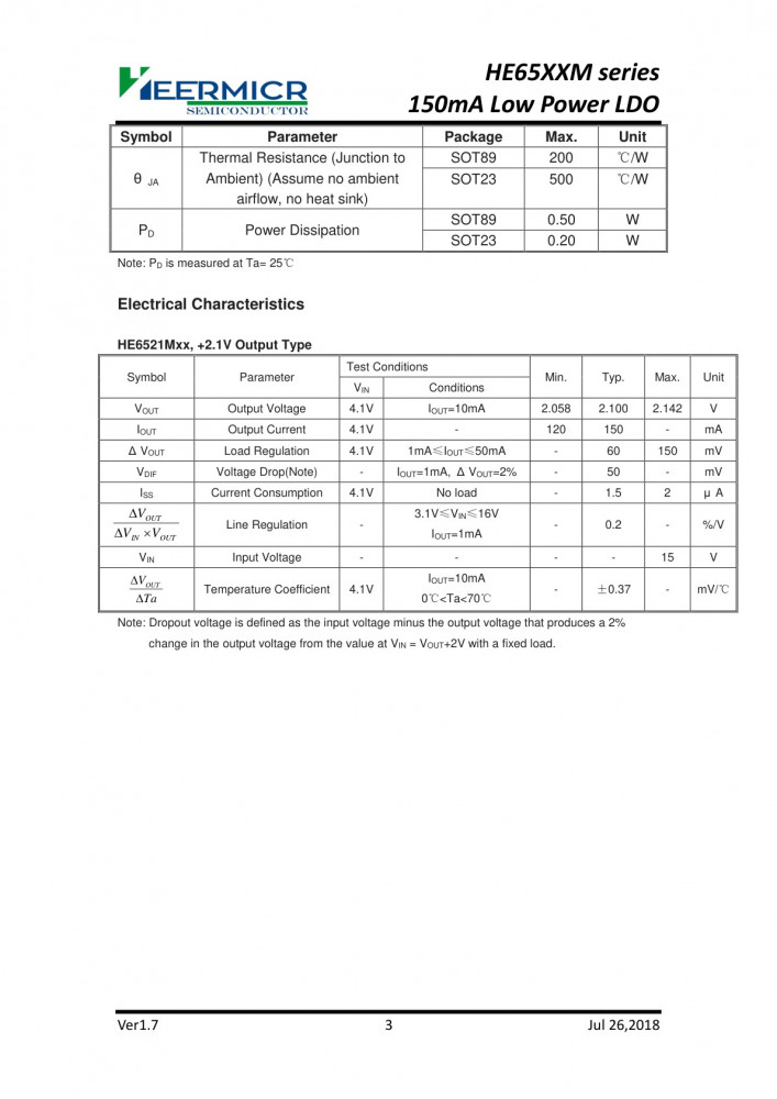 HE6533MPR datasheet page 3