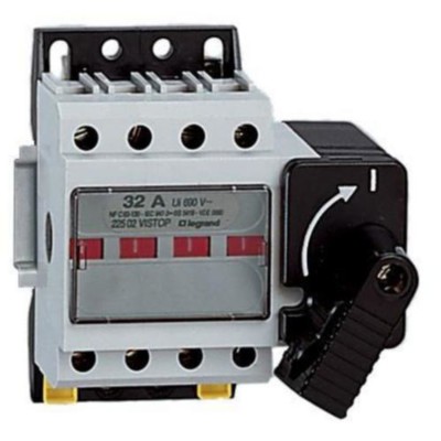 Vistop isolating switch 3 poles 32A with black front handle for sale