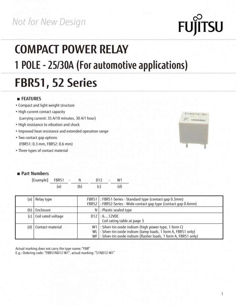 FBR51ND12-W1 technical document page 1