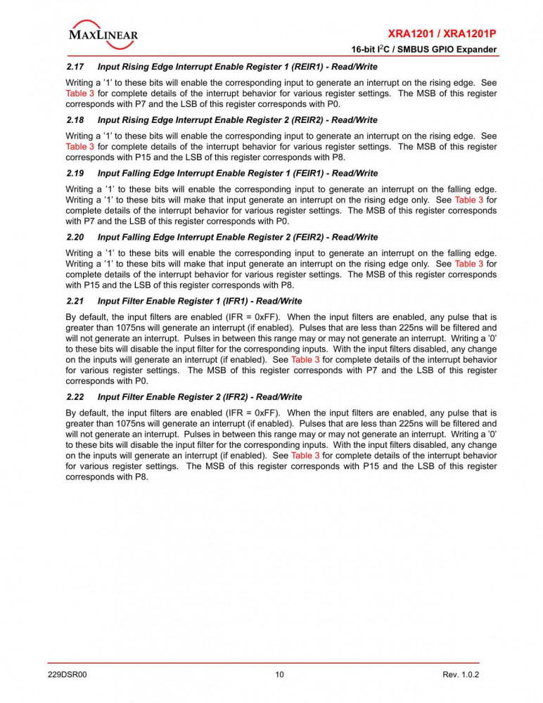 XRA1201 datasheet page 10