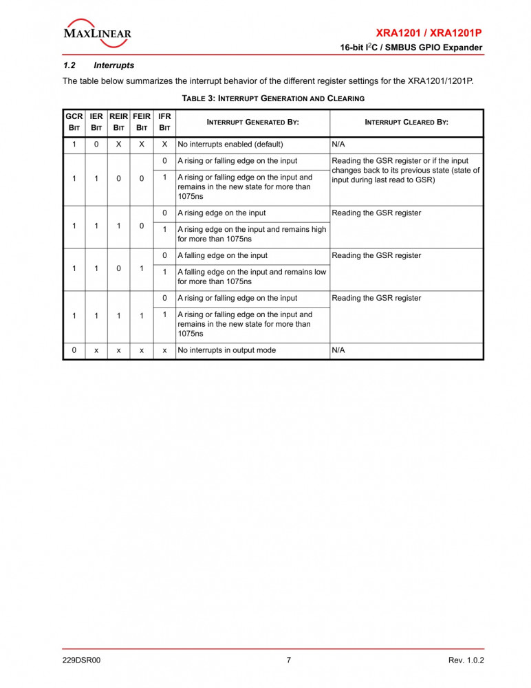 XRA1201 datasheet page 7