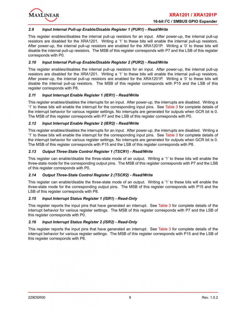 XRA1201 datasheet page 9