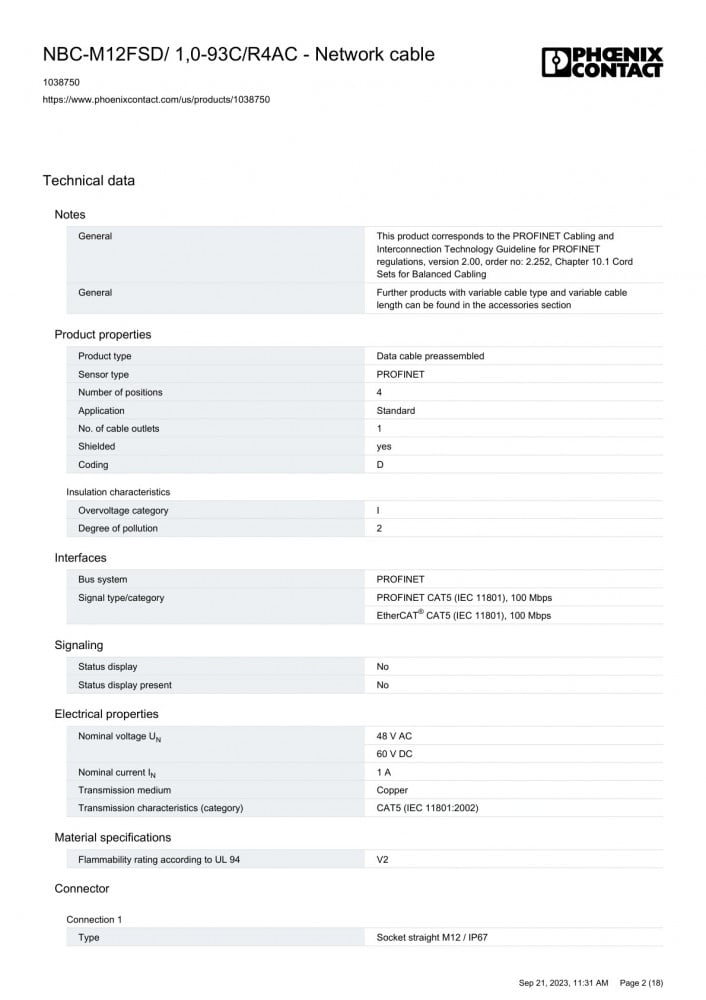 Phoenix Contact 1038750 documentation page 2