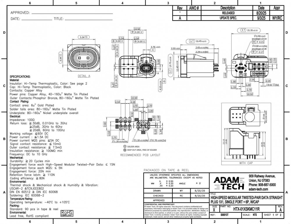 ADAM TECH HTX-01XSKMC11R drawing, sheet 1
