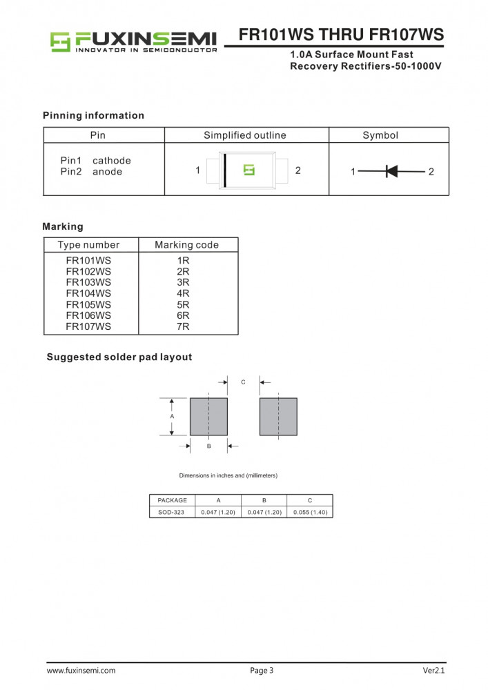 FR107WS datasheet page 3