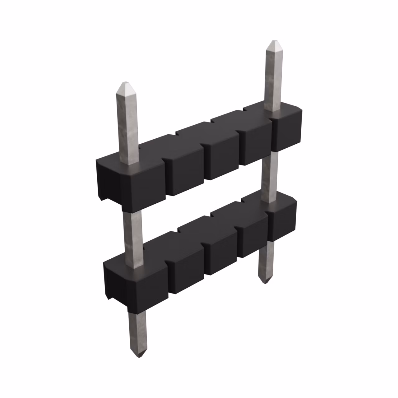 Milli-Grid Header, Single Row, Dual Body, Through Hole, Vertical, 6 Circuits, Tin (Sn) Overall Plating, 3.00mm Stacking Height, 2.75mm Tail Length, Bag, Lead-Free